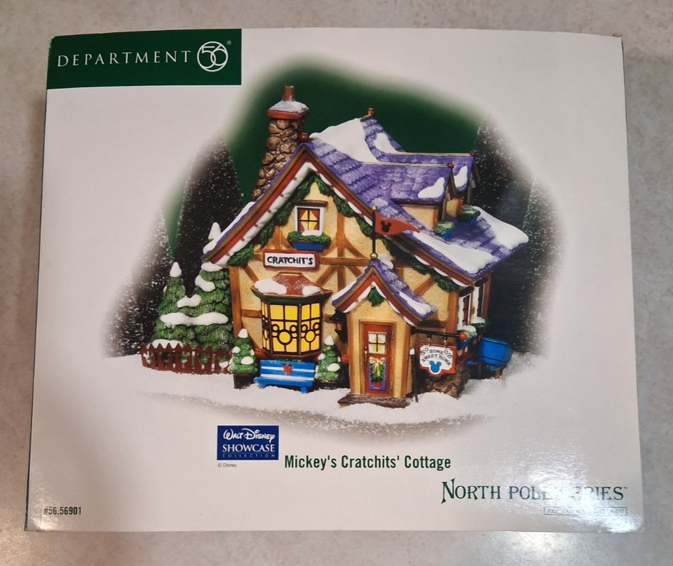 Dept 56 MICKEY'S CRATCHIT'S COTTAGE #56901 North Pole Disney Retired ...