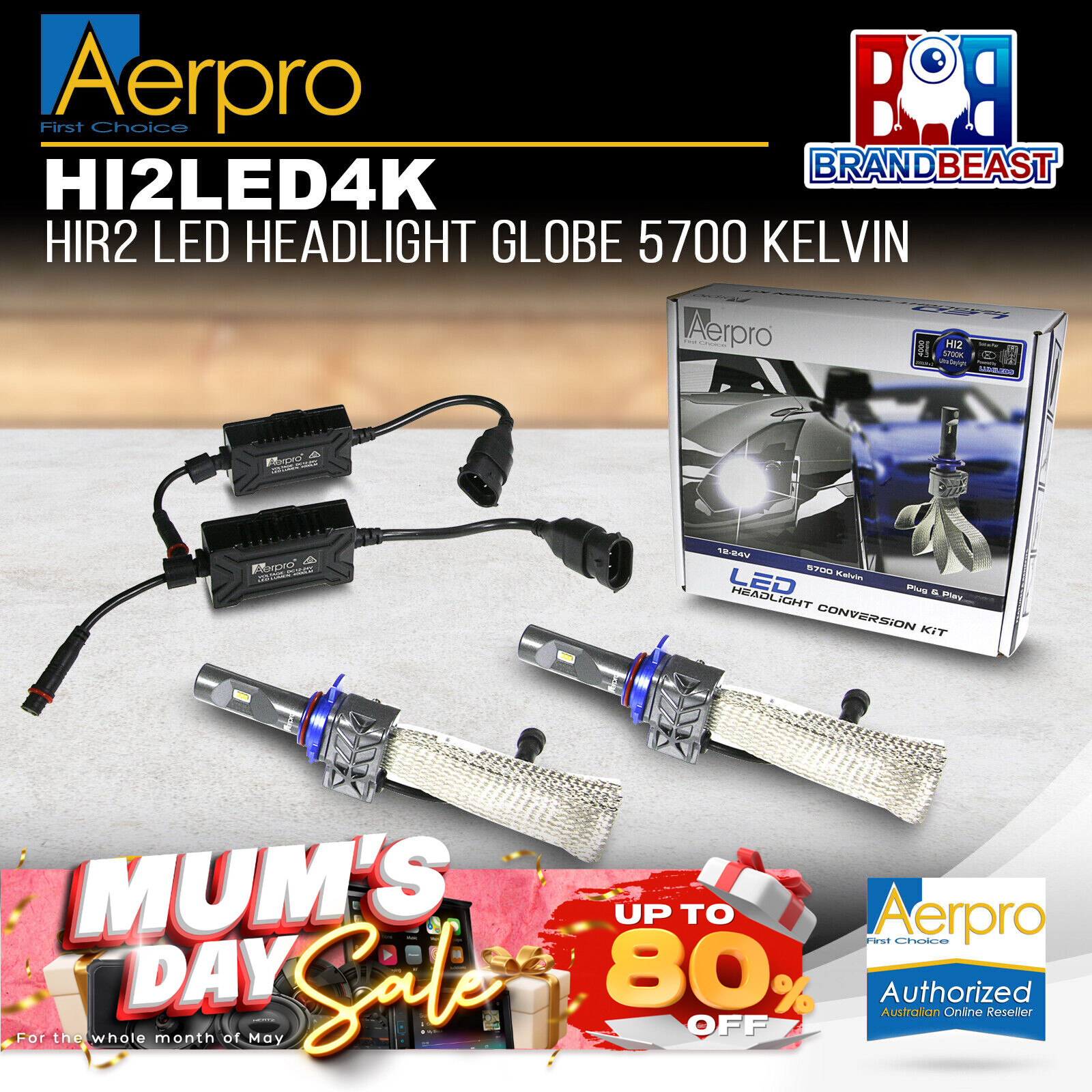 Aerpro HI2LED4K HIR2 LED Headlight Globe 5700 Kelvin | eBay