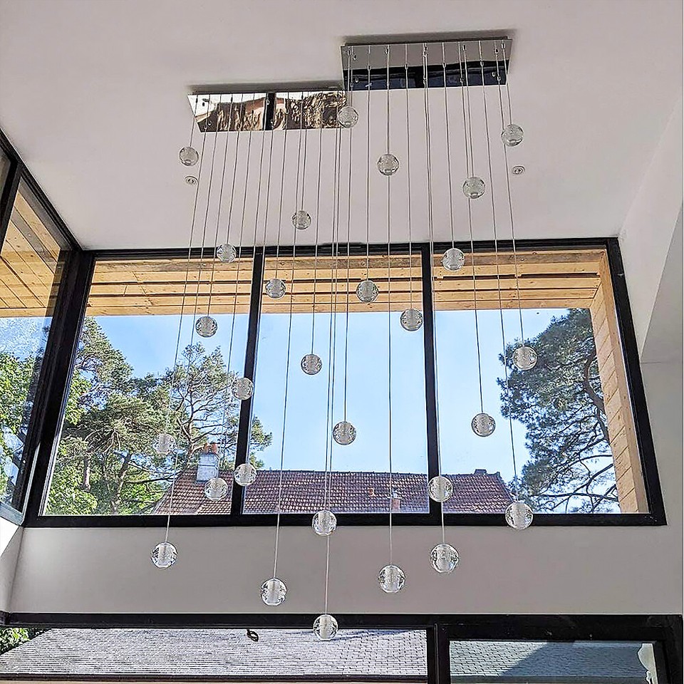 Modern G4 LED Bubble Crystal Round ball Ceiling Light Room Stair ...