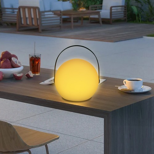 Portable Dimmable Light 16 Colors & 6 Brightness LED Sphere Table Lamp ...
