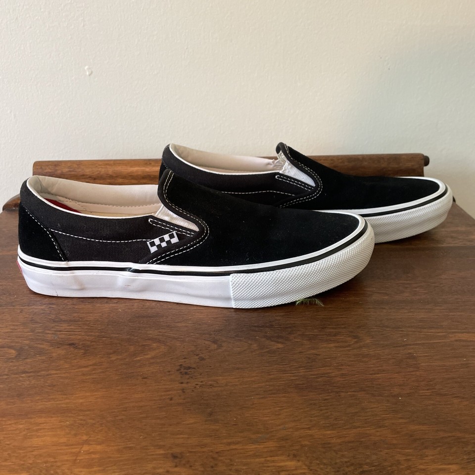 VANS Skate Slip-On Shoes Black Suede Pop Cush Men's 8. - MINT | eBay