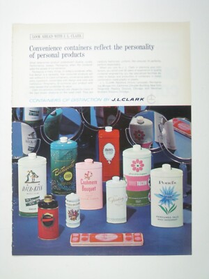 Vintage 1966 J.L. Clark Metal Tins Containers Ad Personal Product ...