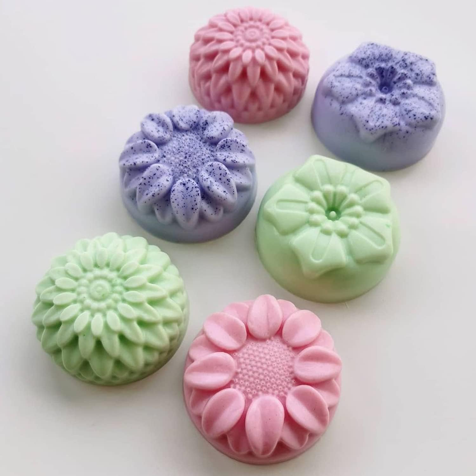3 Pack Silicone Soap Molds, 6 Cavity Silicone Flower Soap Mold DIY Soap ...