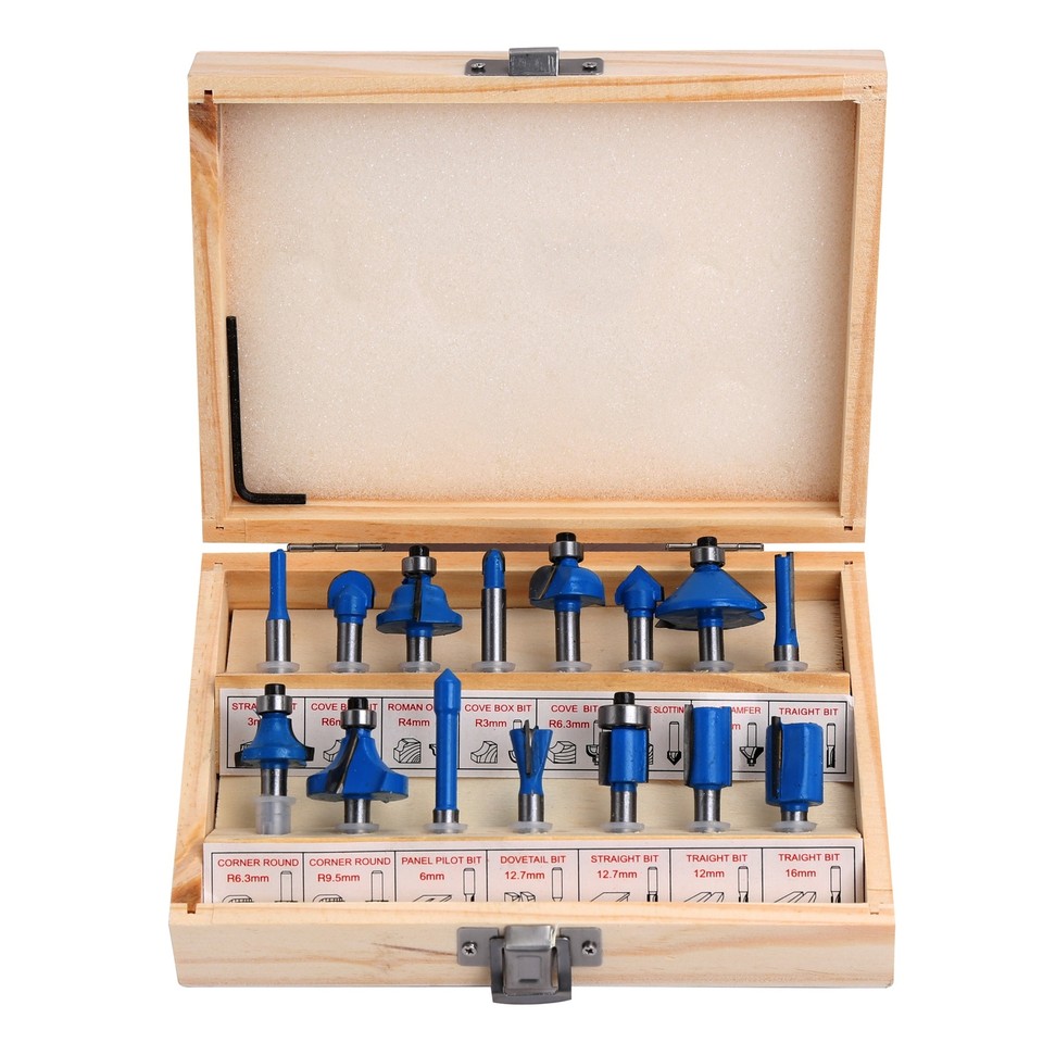 DIY Carbide Router Bit Set 1/4" Shank and Wood Commercial Woodworking ...
