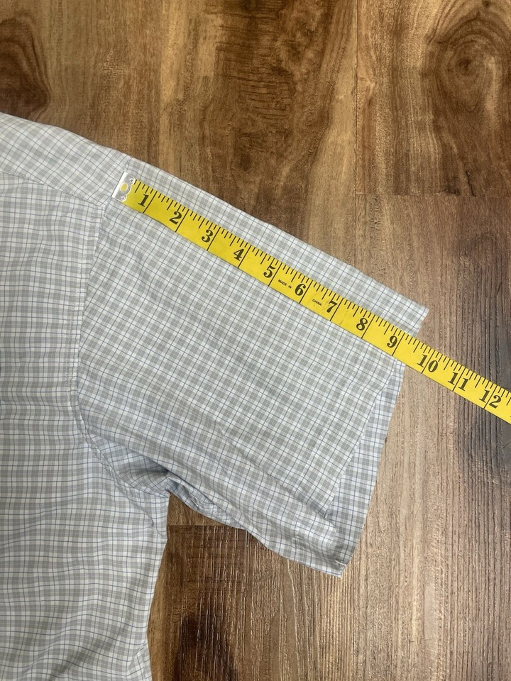 See Desc Poncho Vented Button Up Short Sleeve Shirt Plaid Magnetic ...