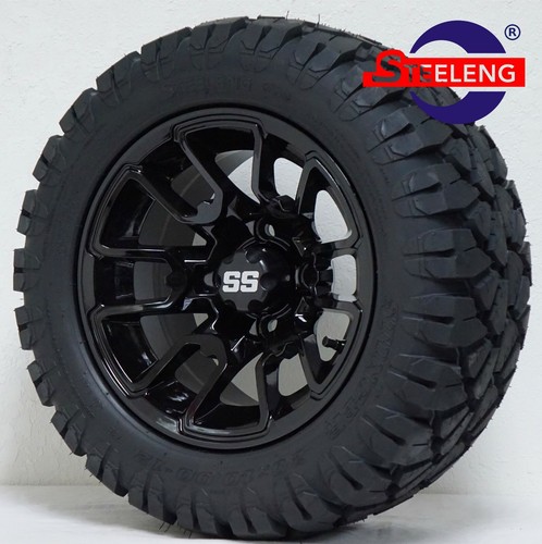 GOLF CART 12" BLACK LIZARD WHEELS and 20" STINGER ALL TERRAIN DOT TIRES ...