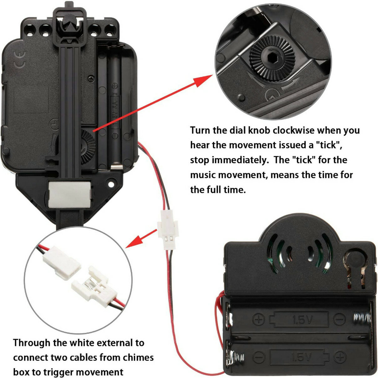 DIY Sets Wall Quartz Pendulum Clock Chime Westminster Melody Mechanism ...