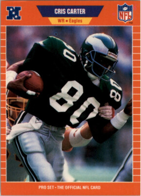 1989 Pro Set #314 Cris Carter RC Rookie Card Philadelphia Eagles NFL ...