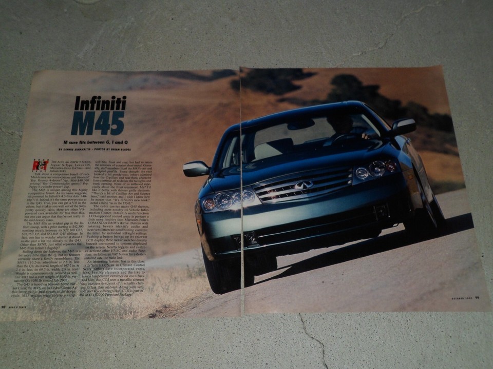 2002 GMC ENVOY XL 2003 INFINITI M45 AD / ARTICLE | eBay