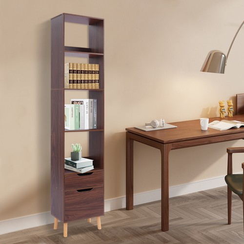 Floor Standing Bookshelf With Drawers Strong Load-bearing Capacity ...