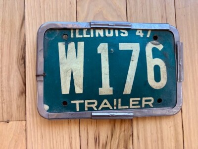 1947 Illinois Trailer License Plate W/Frame | eBay