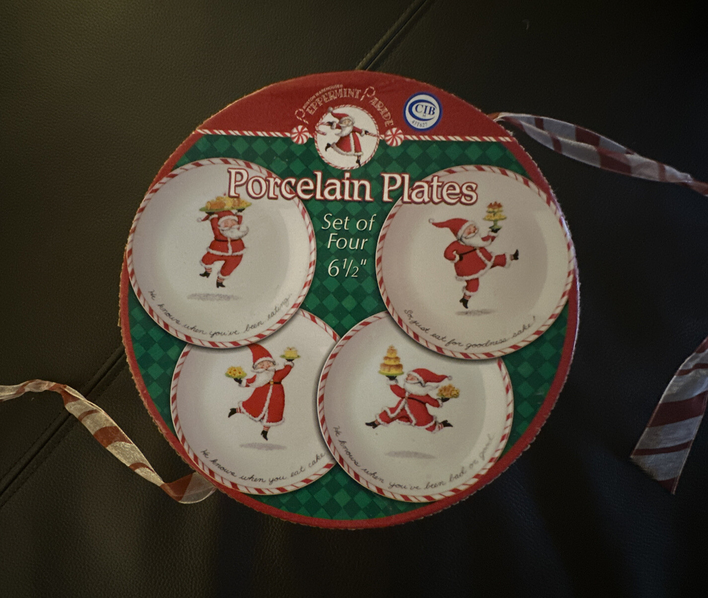 Set 4 Holiday Santa Boston Trading PEPPERMINT PARADE Dessert Salad ...