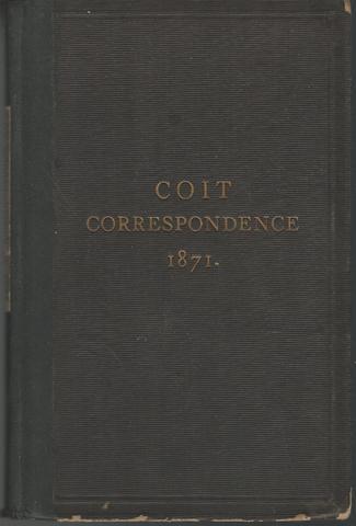Coit Correspondence of 1871 Trip to New Brunswick Coit Family 1872 HC ...