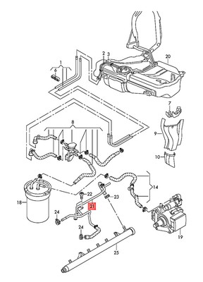 Genuine VW AUDI SEAT SKODA CC Passat 4Motion Coupe Fuel Line ...