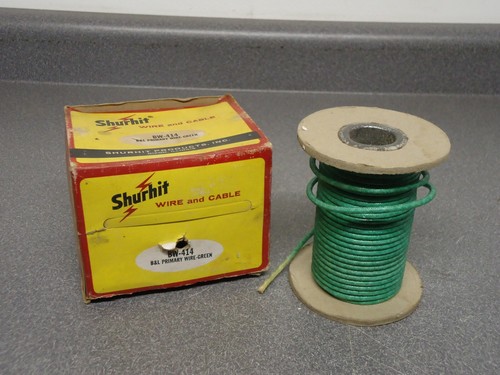 New NOS Shurhit B&L Primary Wire Roll Green BW-414 Vintage Cloth | eBay