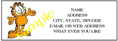 GARFIELD ADDRESS LABELS COOL!!! #1 | eBay