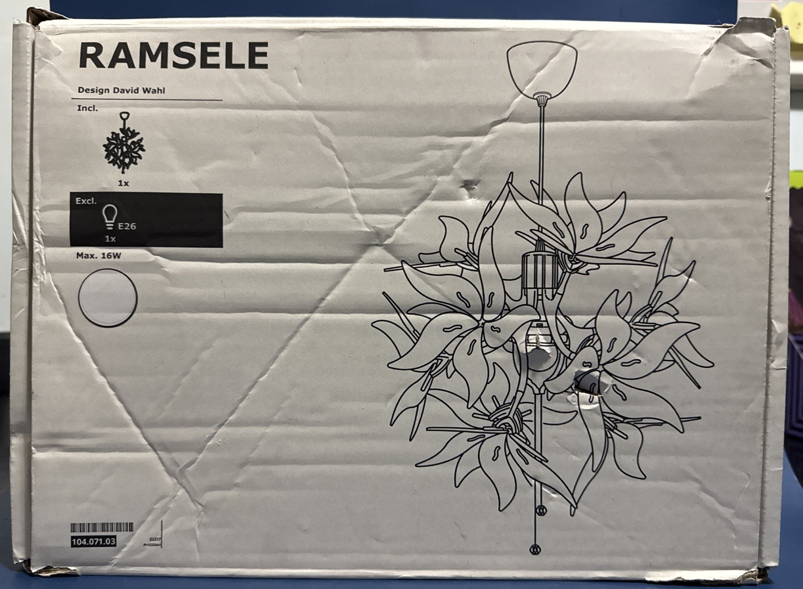 NEW Open Box Ikea Ramsele White Plastic Hanging Pendant Ceiling Light ...