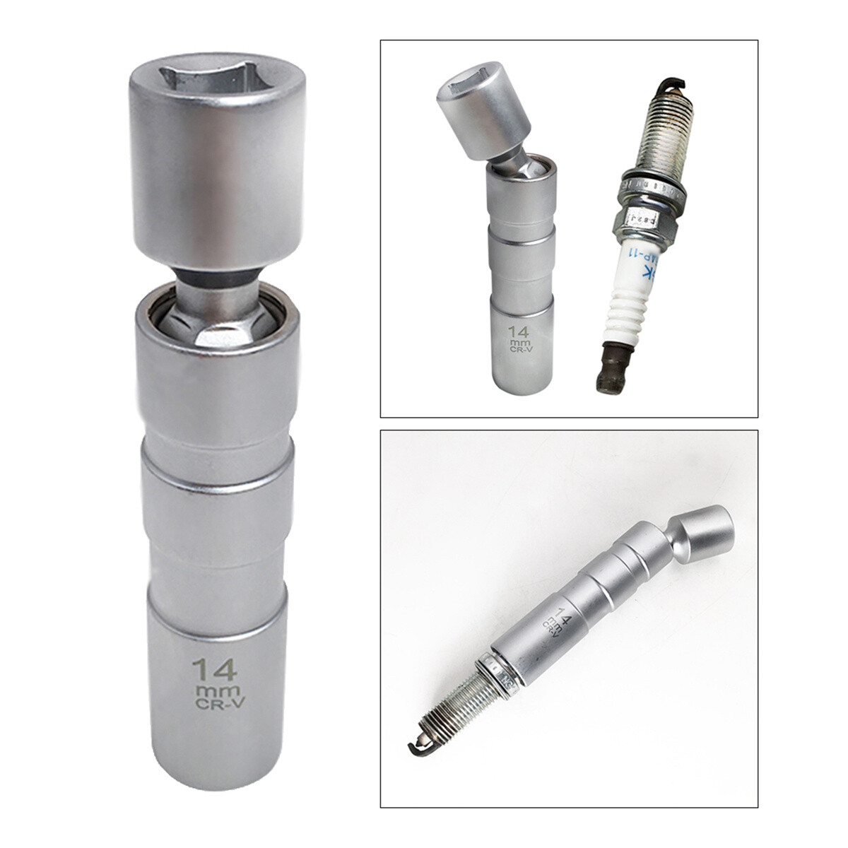 New 14MM 16MM Thin Wall Magnetic Swivel Spark Plug Socket 12-Point ...