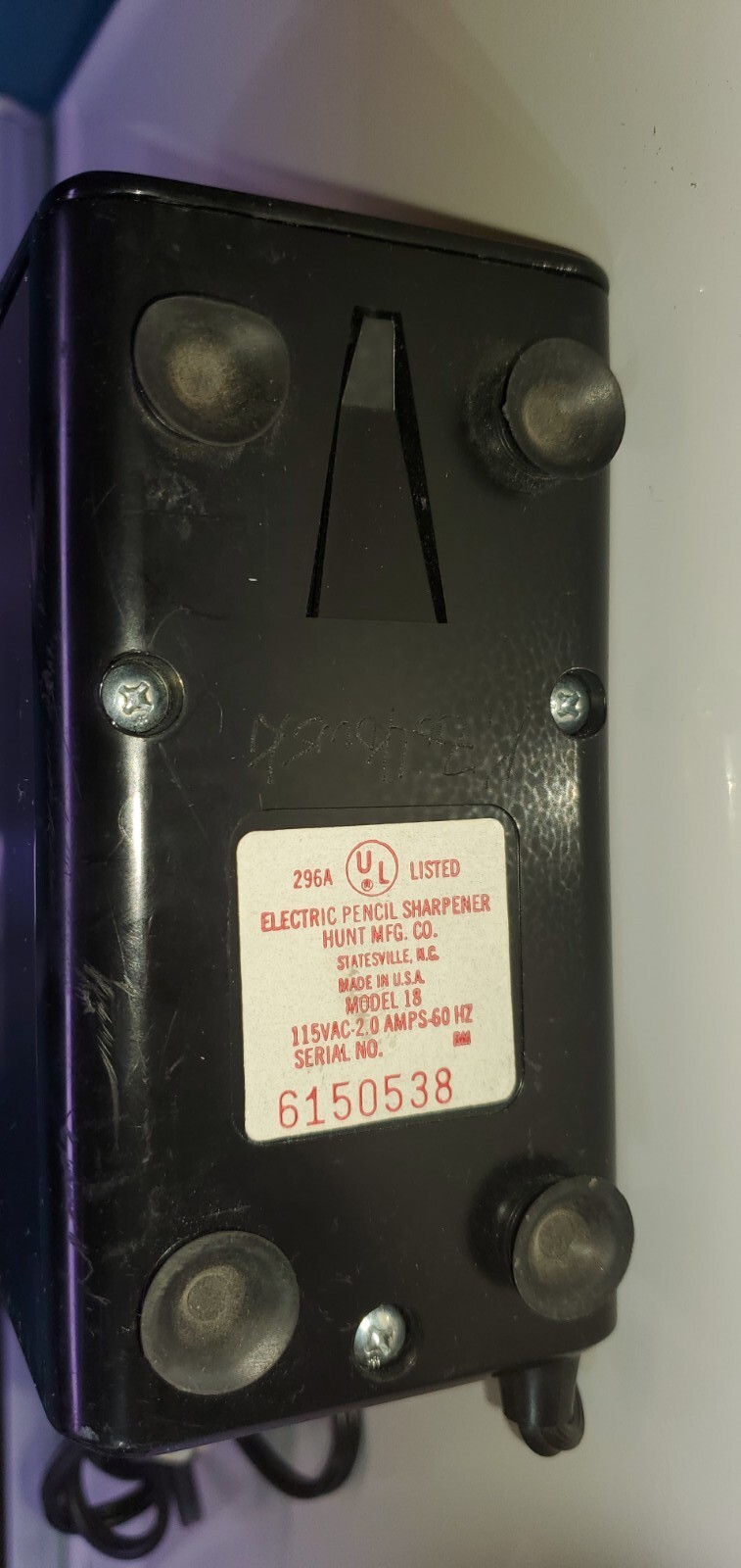 BOSTON Model 18 Pencil Sharpener Black Red Stripe Works vintage | eBay