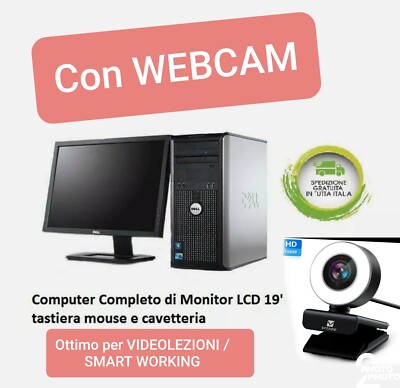 PC Computer Fisso usato completo di Monitor 19" Dual Core 4GB 250 GB ...