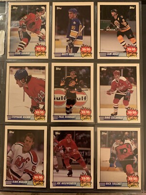 1989-90 TOPPS HOCKEY TEAM SCORING LEADERS COMPLETE SET (21 CARD SET NM ...