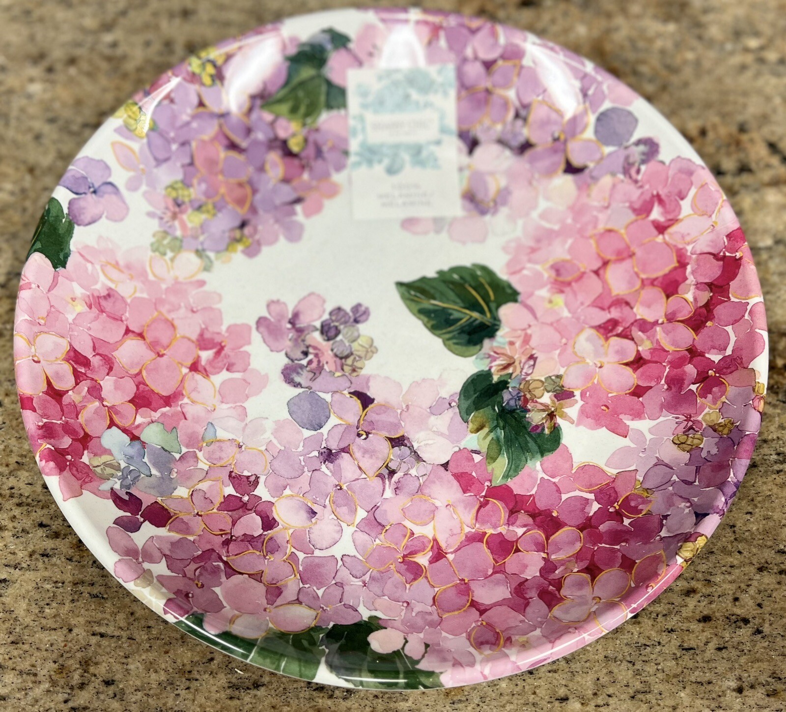 Shabby Chic Pink Hydrangea MELAMINE Dinner Plates Set Of 4 Rachel ...