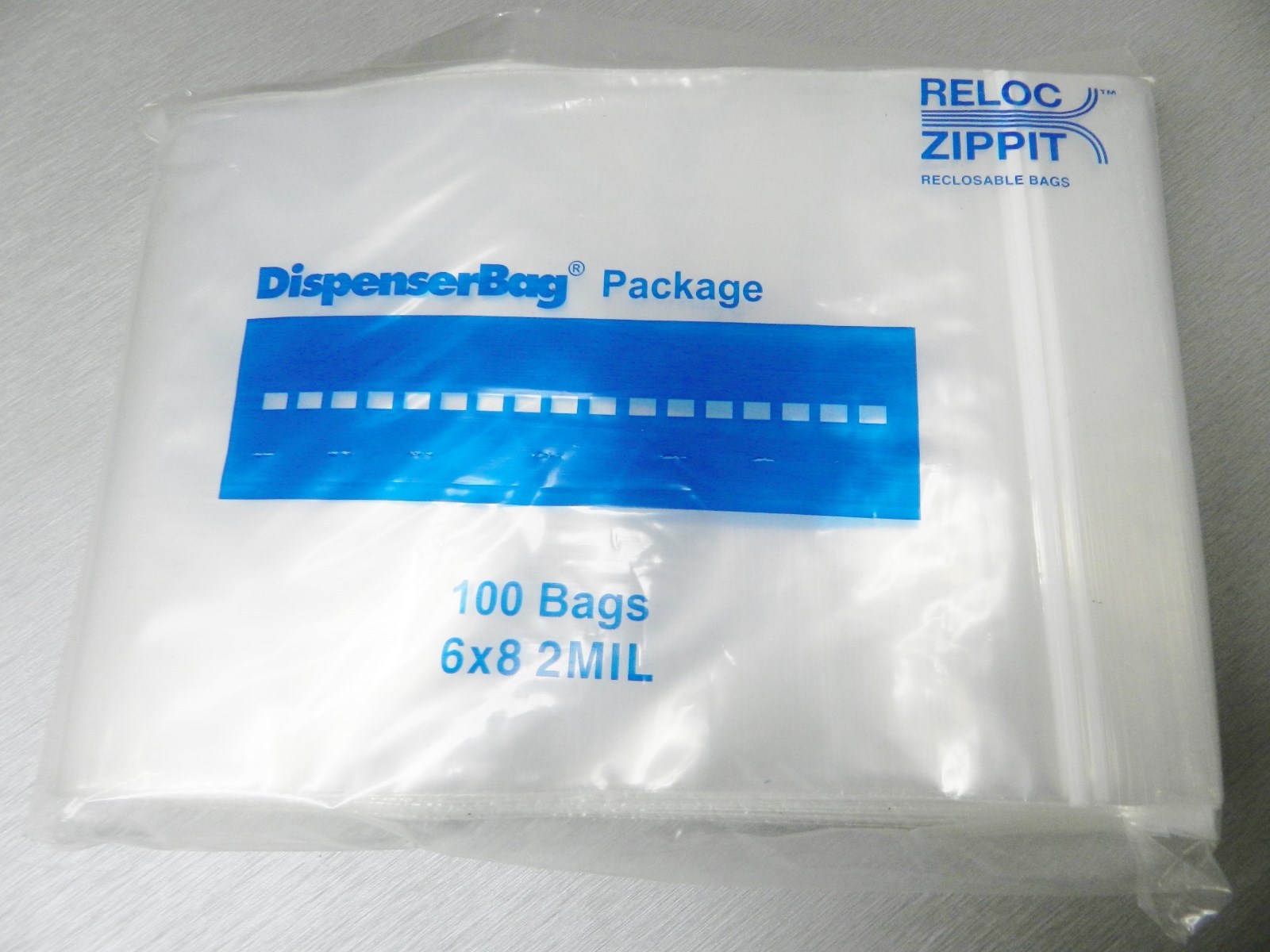 100 Reloc Zippit Bags 6"x8" Clear 2mil Poly Reclosable Zip Seal Slide ...