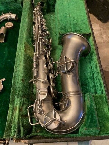 Antique C.G. Conn Silver Alto Saxophone w/ Original Locking Case. | eBay