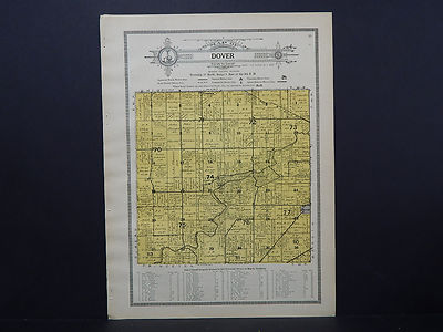 Illinois, Bureau County Map, 1916 Township of Dover W16#94 | eBay