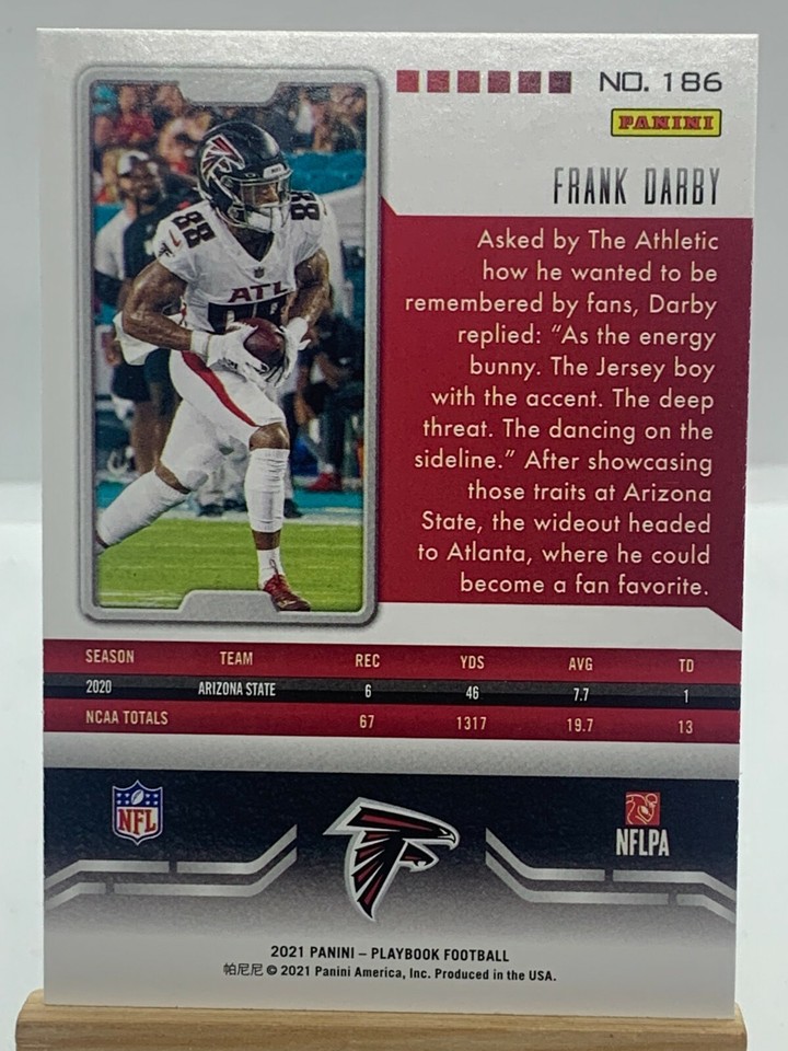 FRANK DARBY 🔥 2021 Panini Playbook Rookie Card RC #186 Atlanta Falcons ...