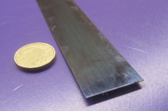 1095 Hard Blue Tempered Spring Steel Shim .010" Thick x 1.25" Wide x ...
