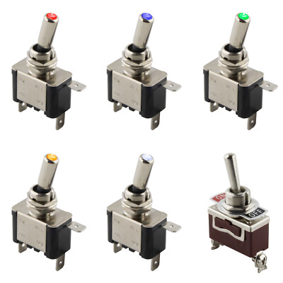 Kippschalter Metall unbeleuchtet beleuchtet 12V/20A 250V/15A Ein/Aus 1 ...