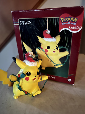 RARE POKEMON PIKACHU'S HOLIDAY PARTY CARLTON CARDS LIGHT UP ORNAMENT | eBay
