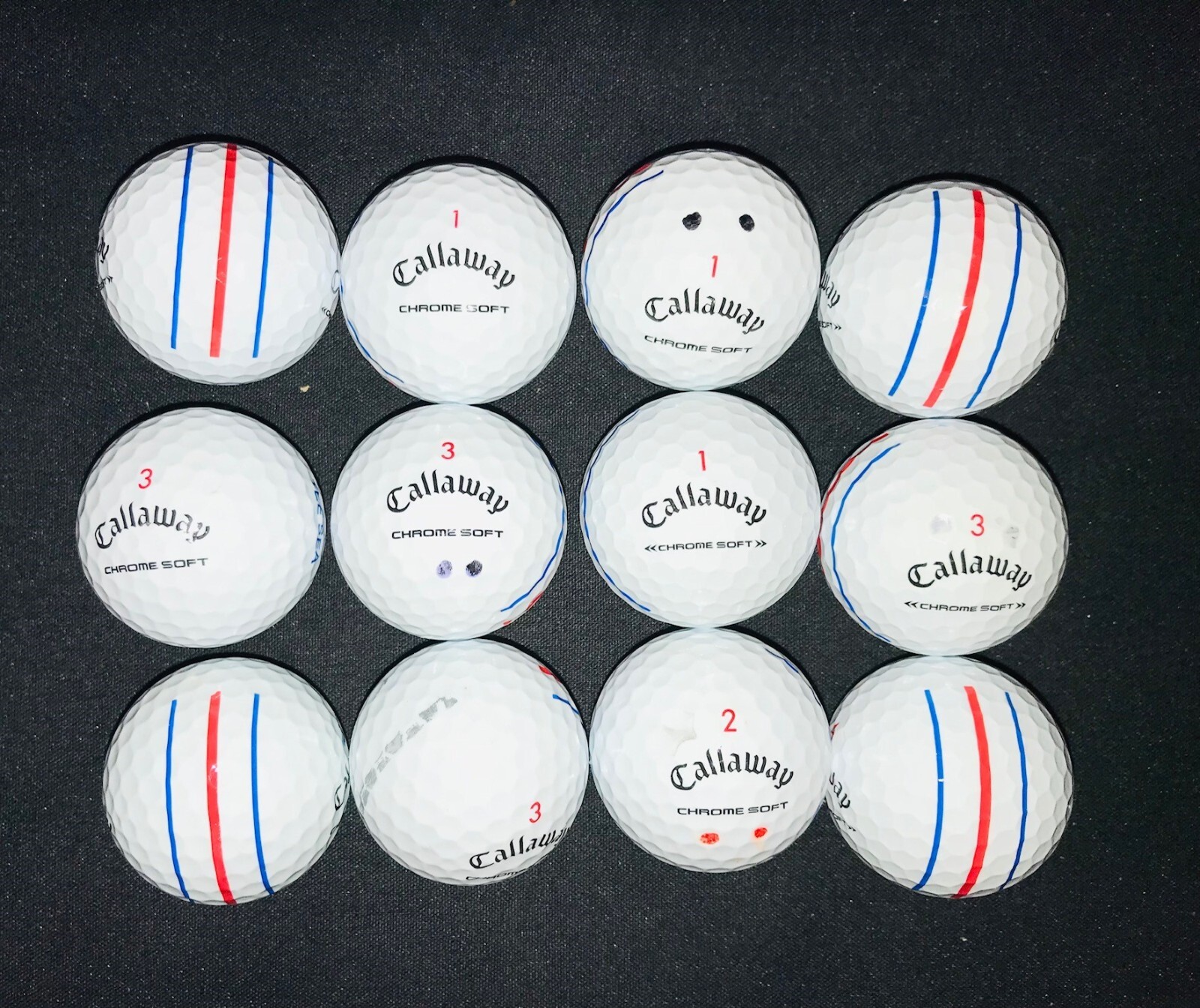 12 Callaway Chrome Soft Triple Track golf balls. 5A No scuffs. A few ...