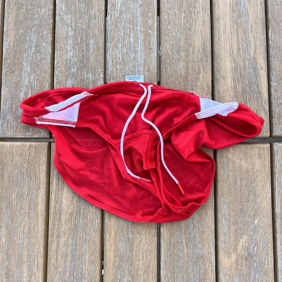 AussieBum Mens red competition crew Nylon Swim bikini Swimwear size S M ...