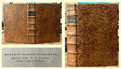 1534 Estienne 'Biblia' Robert Stephanus - Paris Imprint. Attractive ...
