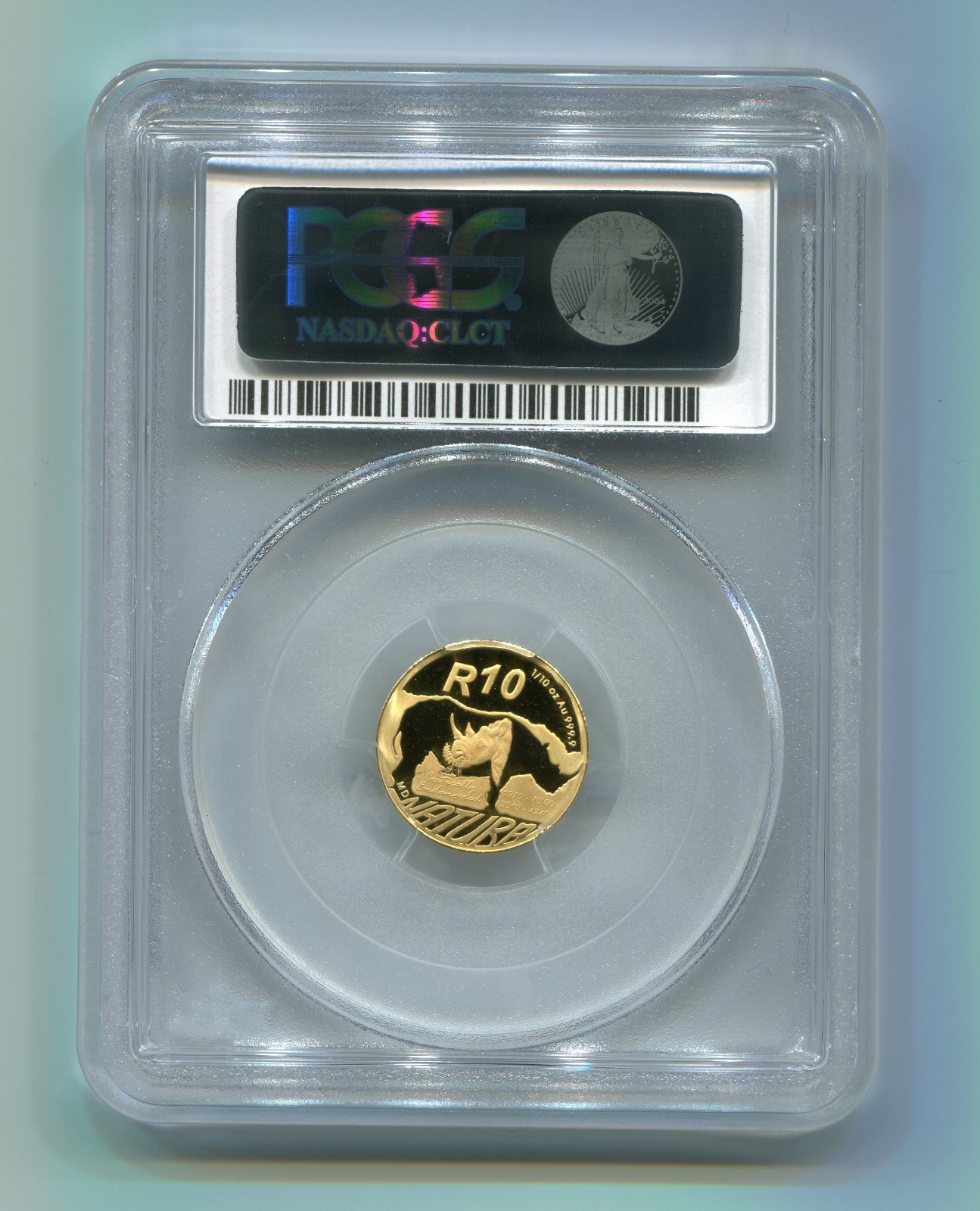 PCGS Secure Plus South Africa 2010 R10 Natura Black Rhino PR69DCAM Gold ...