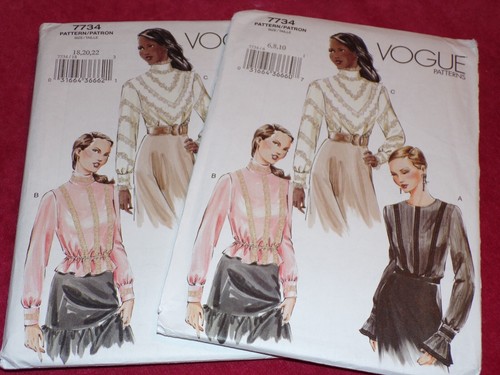 🌼 VOGUE #7734 - LADIES (3 STYLE) SEMI FITTED BLOUSE PATTERN 6-10 or 18 ...