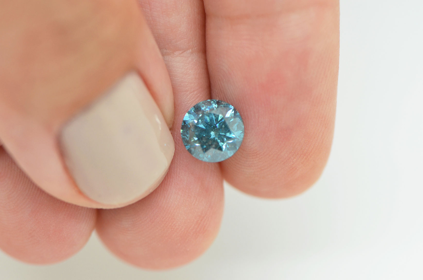 Blue Round Diamond Loose Fancy Color I1 Natural Enhanced Certified 1.79 ...