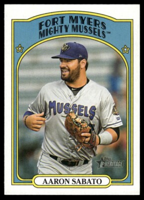 2021 Topps Heritage Minor League Aaron Sabato Fort Myers Mighty Mussels ...