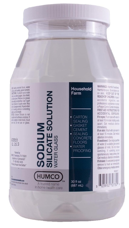 Sodium Silicate Solution 30Oz. Liquid Water Glass. Gasket Sealing ...