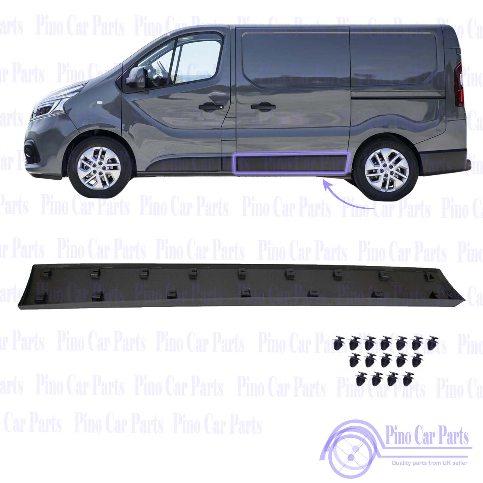 Left Sliding Door Protective Moulding Trim For Trafic III Vivaro MK2 ...