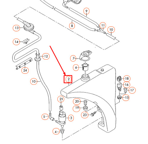 NEW AUDI TT 8J WINDSHIELD WASHER RESERVOIR TANK 8J0955453C OEM NO DUTY ...