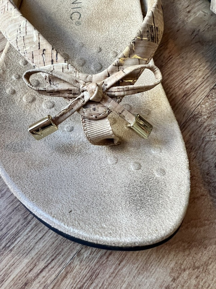 Vionic Shoes Womens 8.5 Bella Rest Sandals Cork Toe Post Thong Orthotic ...