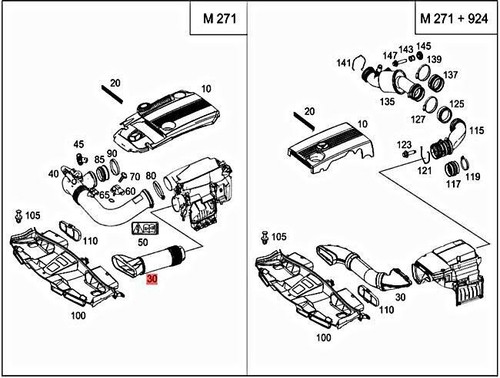 Genuine MERCEDES S204 W204 W212 C-CLASS W204 Intake line 2710900582 | eBay