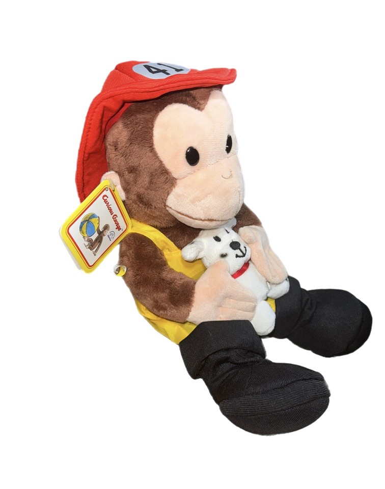 Applause Curious George Fireman Plush Stuffed Stuffy Boots Dog W Tags ...