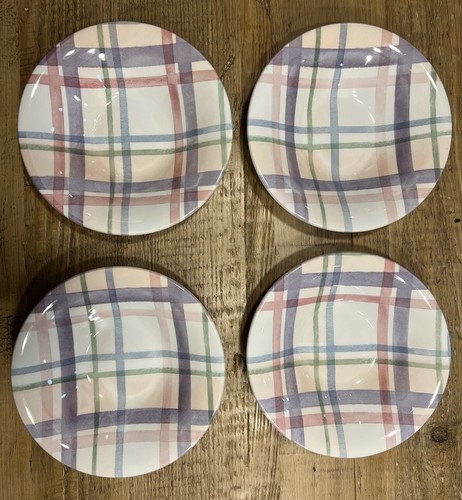 Set of 4 Portmeirion Amabel Tartan Soup Cereal Bowl, Jo Gorman, Made in ...