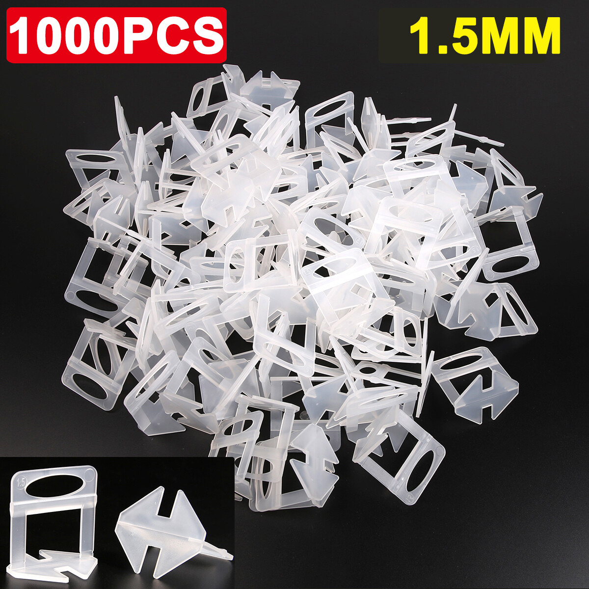 100-1000pcs 1.5/2mm Tile Leveling Clips Tiling Spacer Tool Kit Wall ...