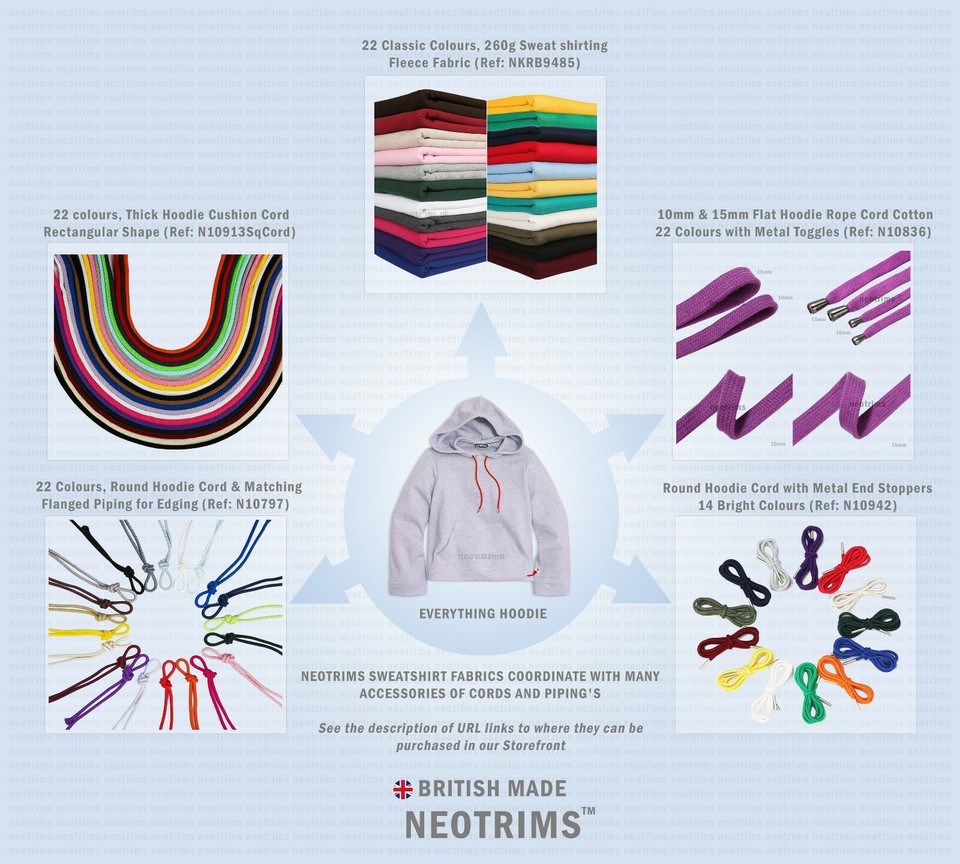 Drawstring Cord Cotton Hoodie String for Sweatshirt,10 & 15mm,Toggle ...