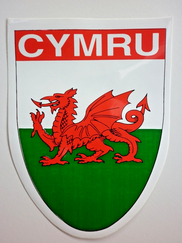 Window & Car Sticker - WELSH FLAG DRAGON CYMRU Shield Decal WALES ...